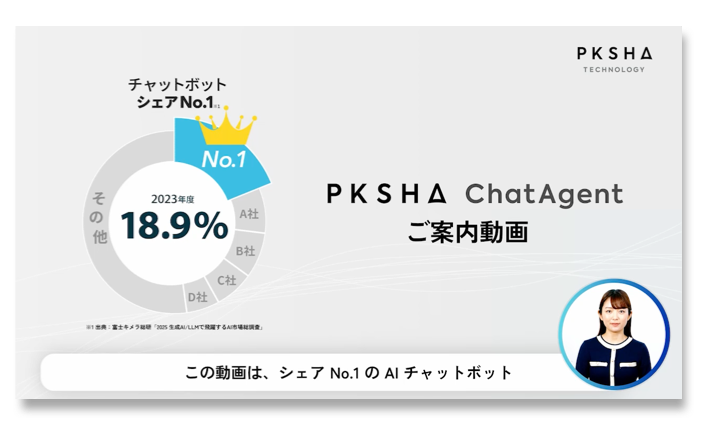 動画資料ダウンロード | PKSHA ChatAgent | エンタープライズ向けAI SaaS
